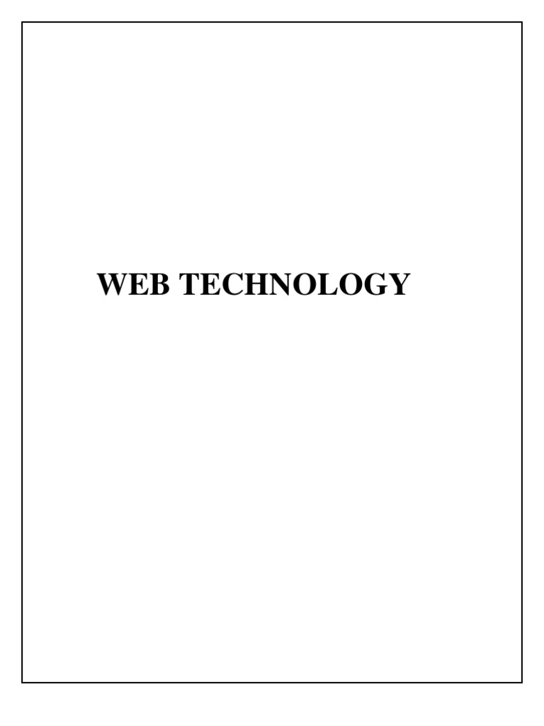 Web Technology | PDF