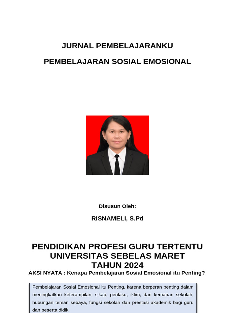 Jurnal Pembelajaranku Sosial Emosional | PDF