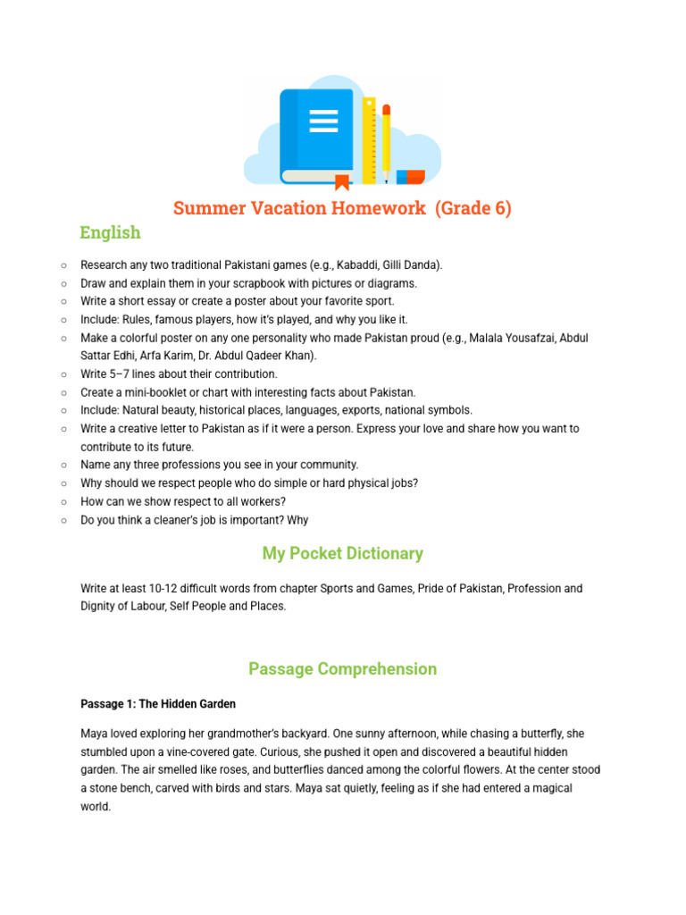 Summer Vacation For Grade 6 | PDF | Apollo 11 | Bees