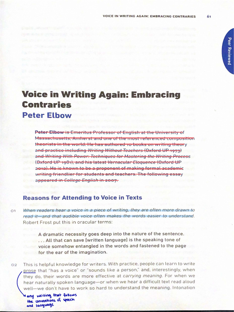 Elbow Voice in Writing | PDF