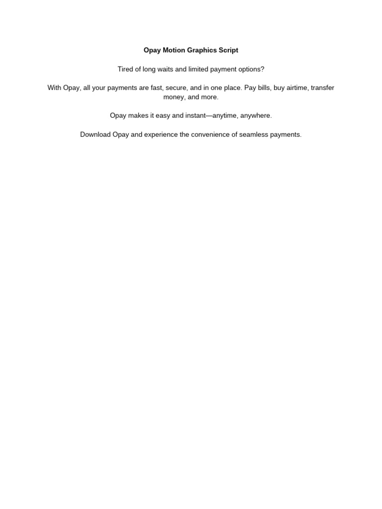 Opay Script | PDF