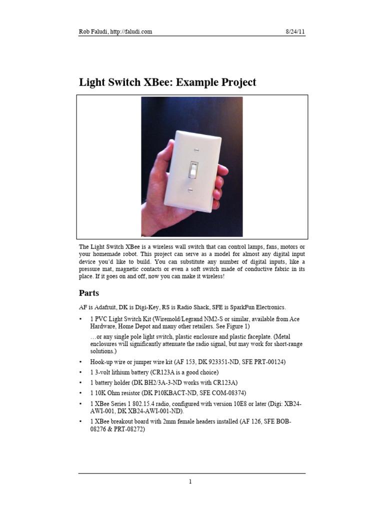 Light Switch XBee Example Project-Series 1 | PDF | Electrical Connector | Printed Circuit Board