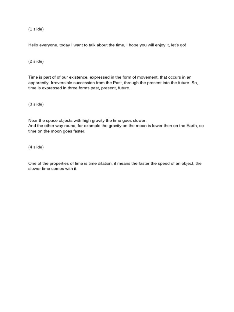 The Time, Text 1 | PDF