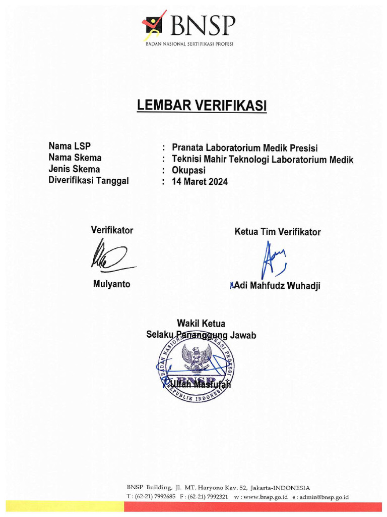 Skema Okupasi Teknisi Mahir TLM - LSP PLMP - Verifikasi 2024 | PDF