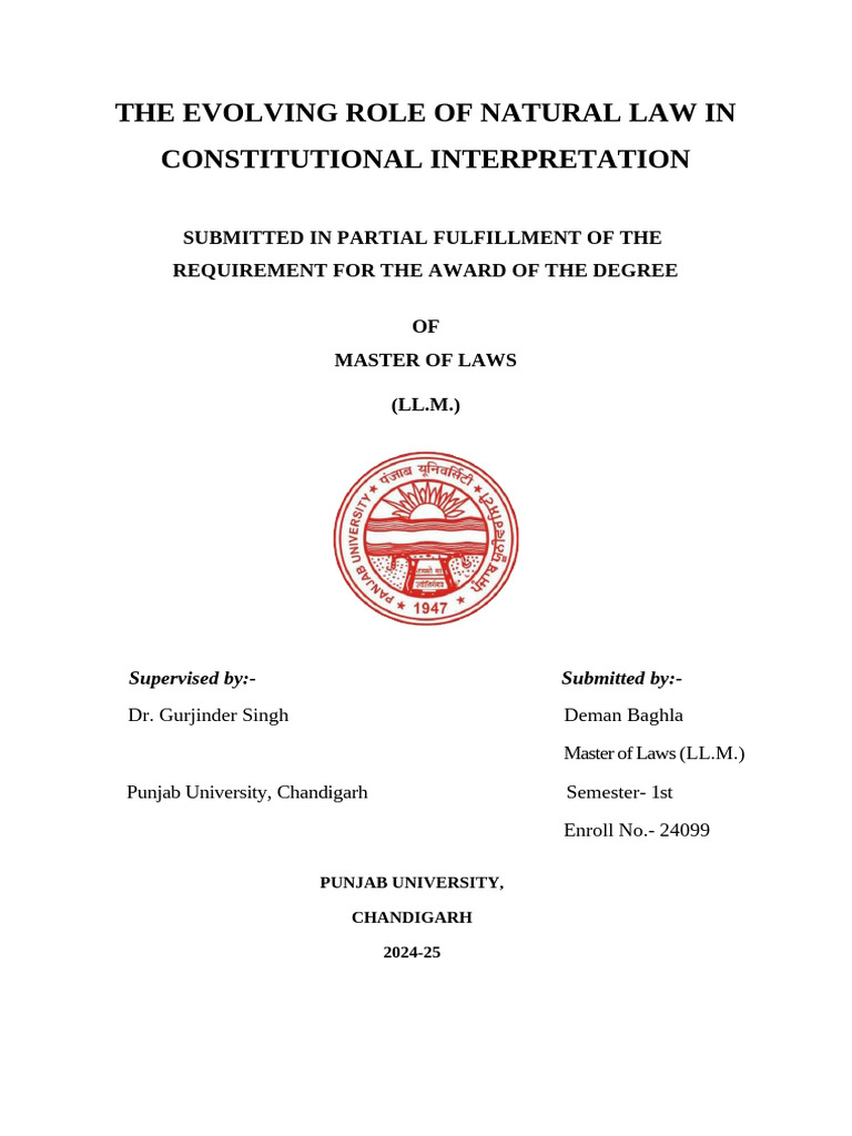 ASSIGNMENT The Evolving Role of Natural Law in Constitutional Interpretation | PDF | Natural Law ...