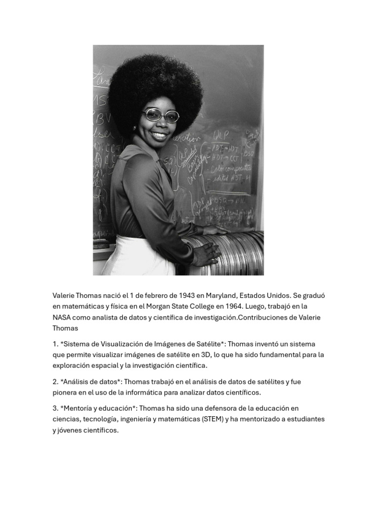 Biografía de Valerie Thomas | PDF