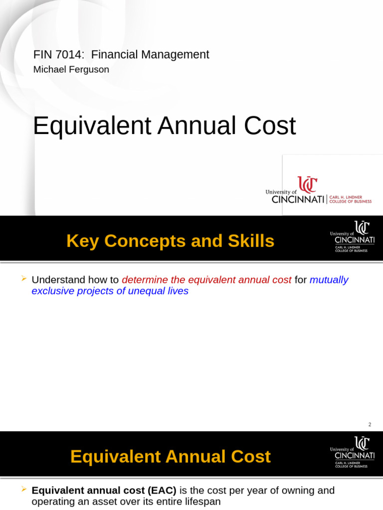 Calculating Equivalent Annual Cost | PDF | Net Present Value | Investing
