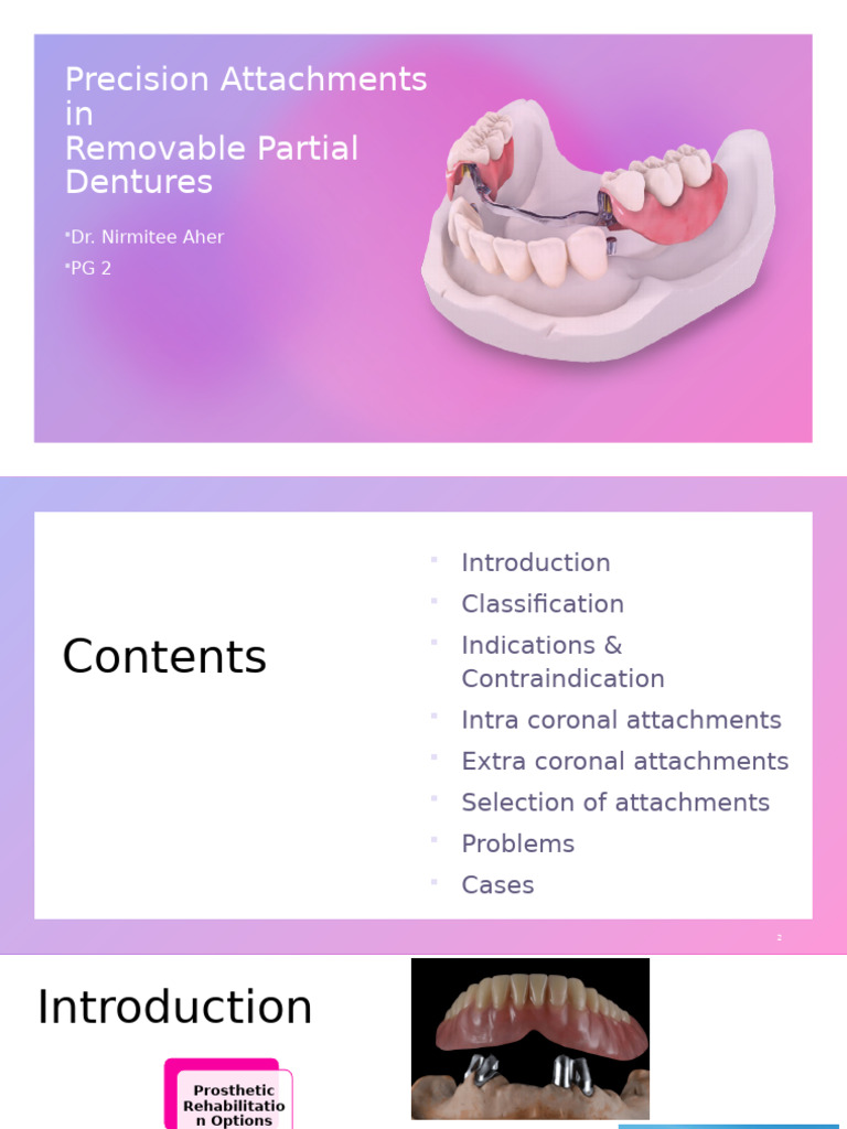 Precision Attachments in RPDs | PDF | Medical Specialties | Dentistry ...
