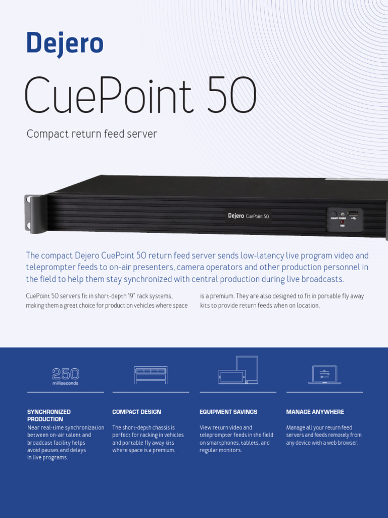 Dejero CuePoint 50 Return Feed Server | PDF | Server (Computing ...