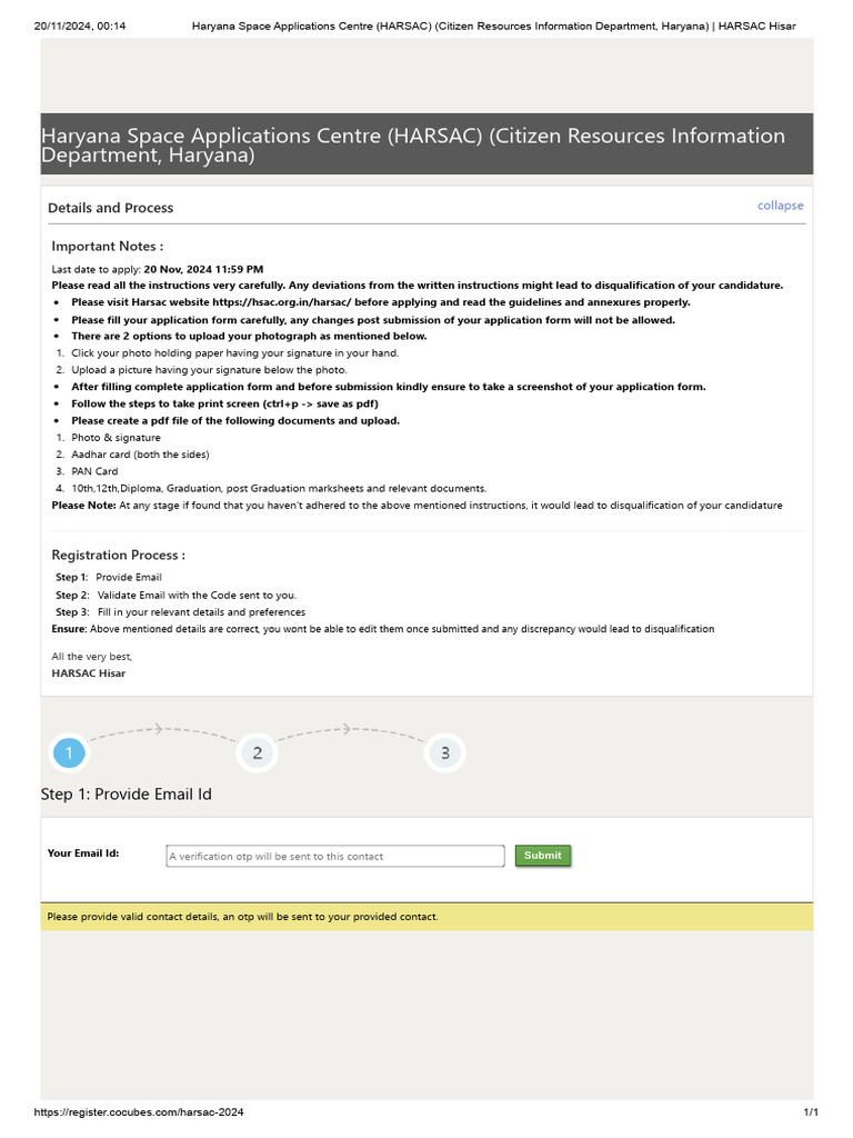 Haryana Space Applications Centre (HARSAC) (Citizen Resources ...