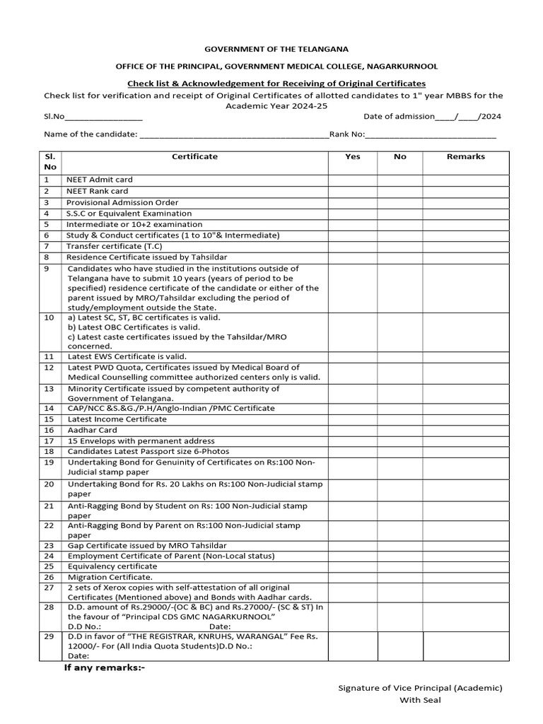 Ug Admission Checklist 2024 | PDF | Surety | Justice