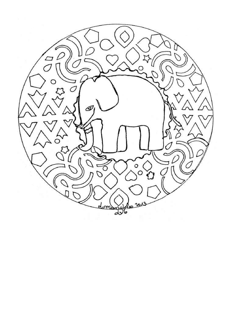 Mandala To Print Elephant | PDF