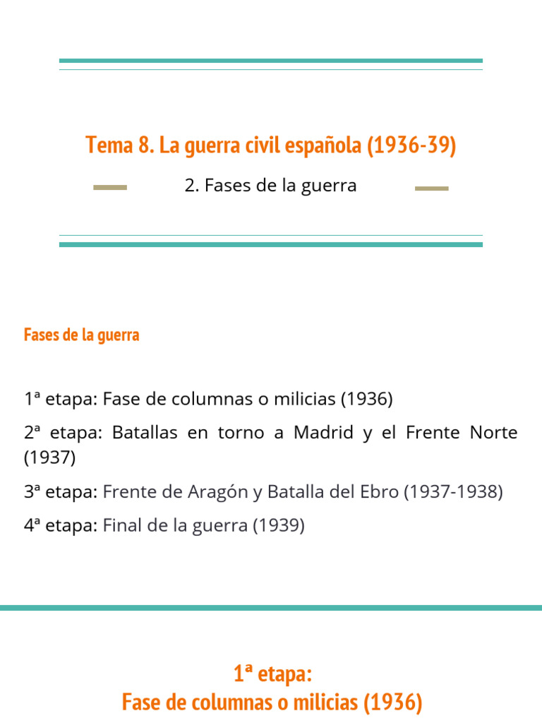 Fases de la Guerra Civil Española | PDF | guerra civil Española ...