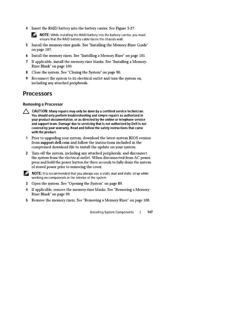 R910 CPU Replacement | PDF