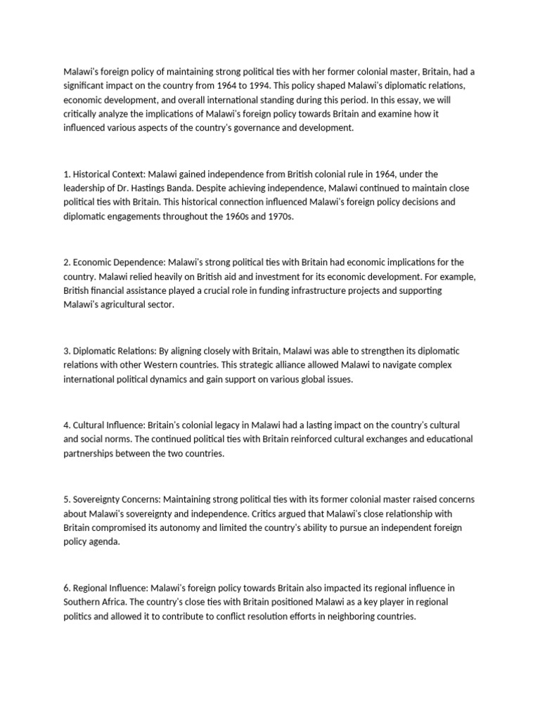 Nomsa Assignment | PDF | Malawi | Aids