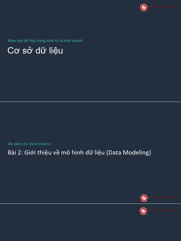 Lecture 02 - Slide - Introduction Data Modeling - For Student | PDF