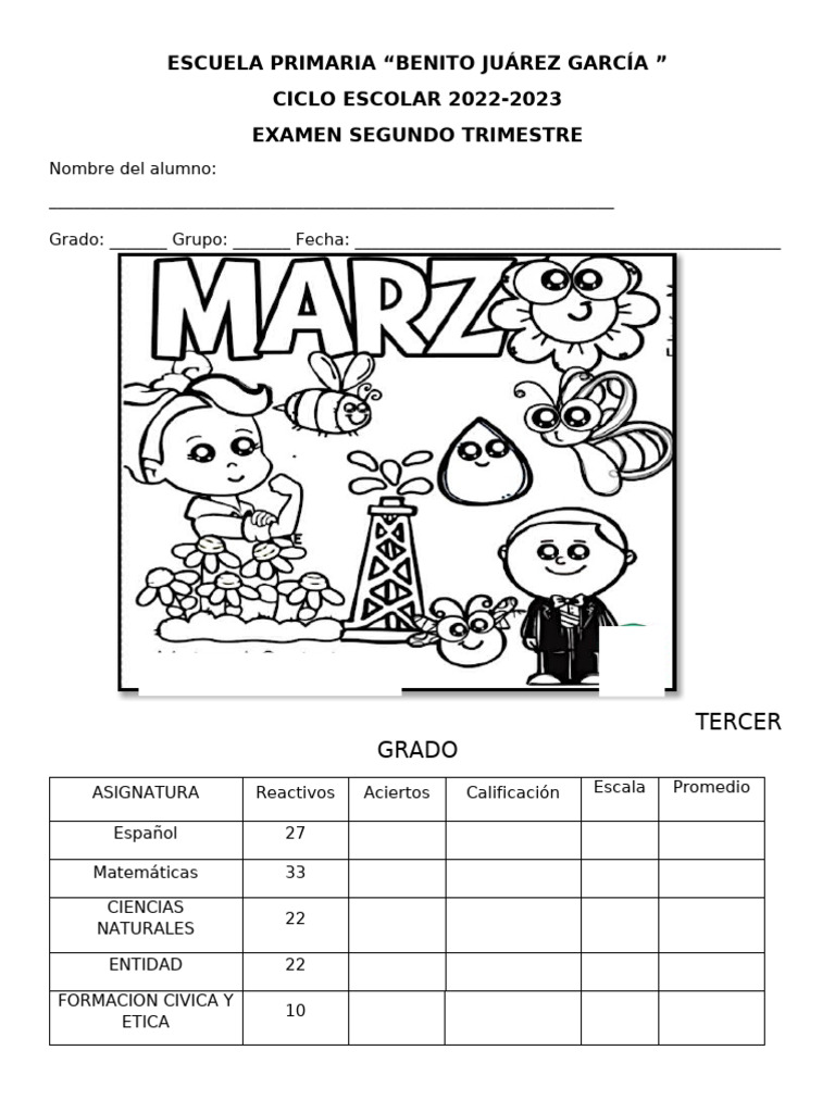 3er Grado Examen Segundo Trimestre | PDF | Residuos | Respiración