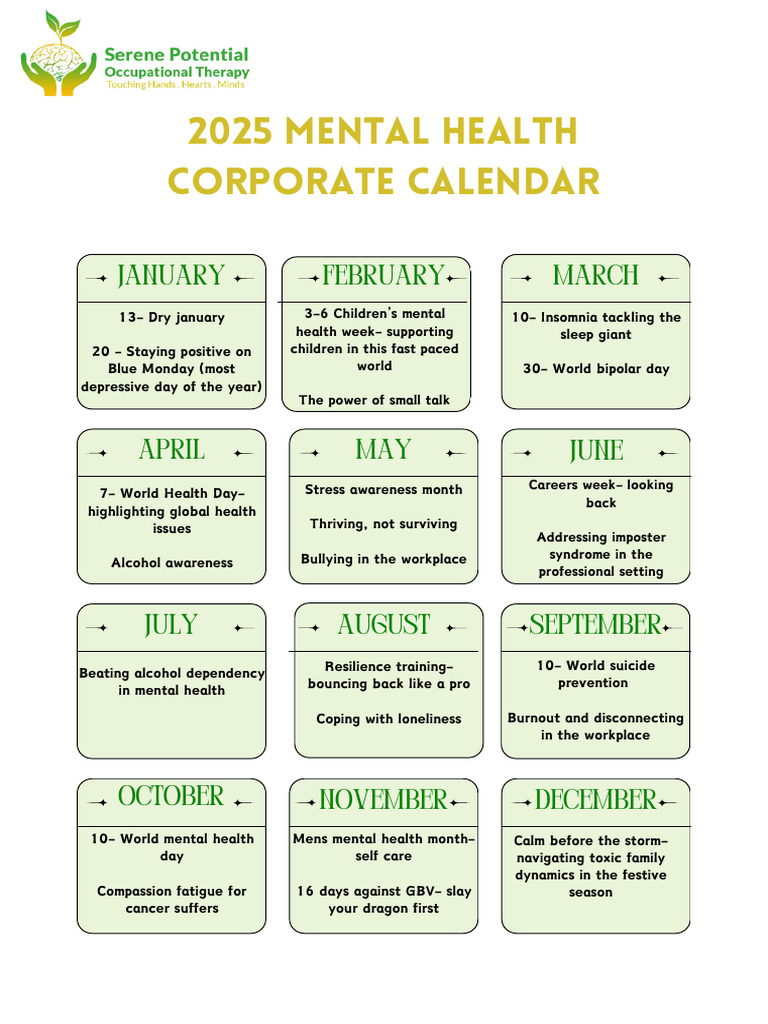 2025 Coporate Wellness Calender | PDF