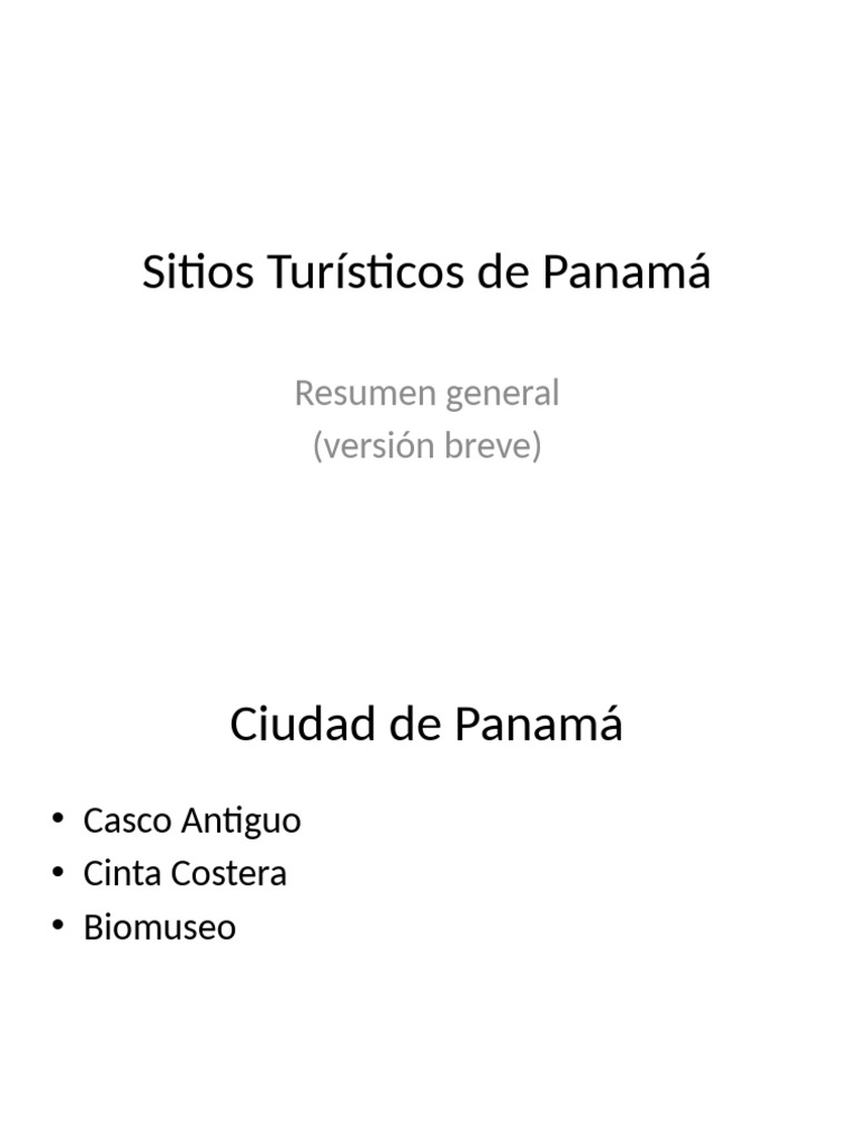Sitios Turisticos de Panama | PDF