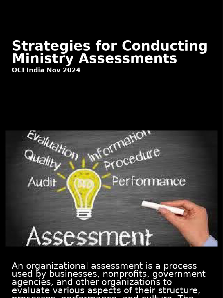 Effective Ministry Assessment Strategies | PDF | Governance | Swot Analysis
