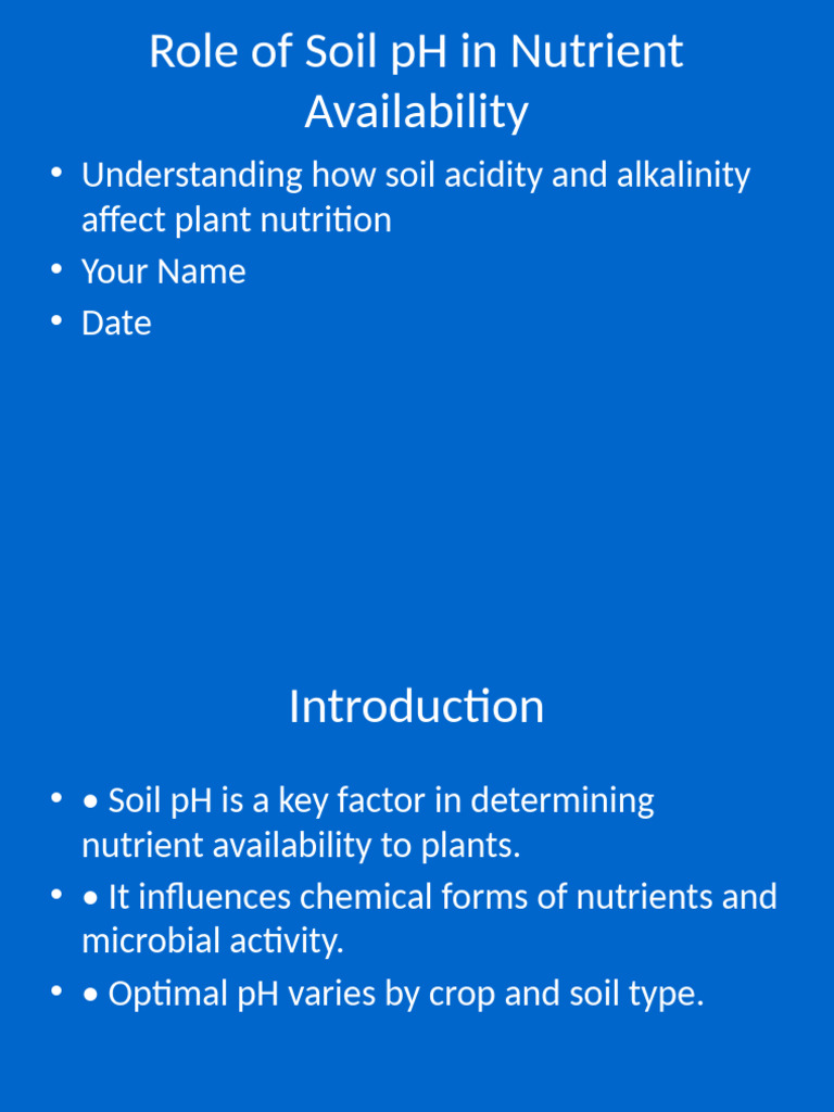 Soil PH Nutrient Availability Blue | PDF