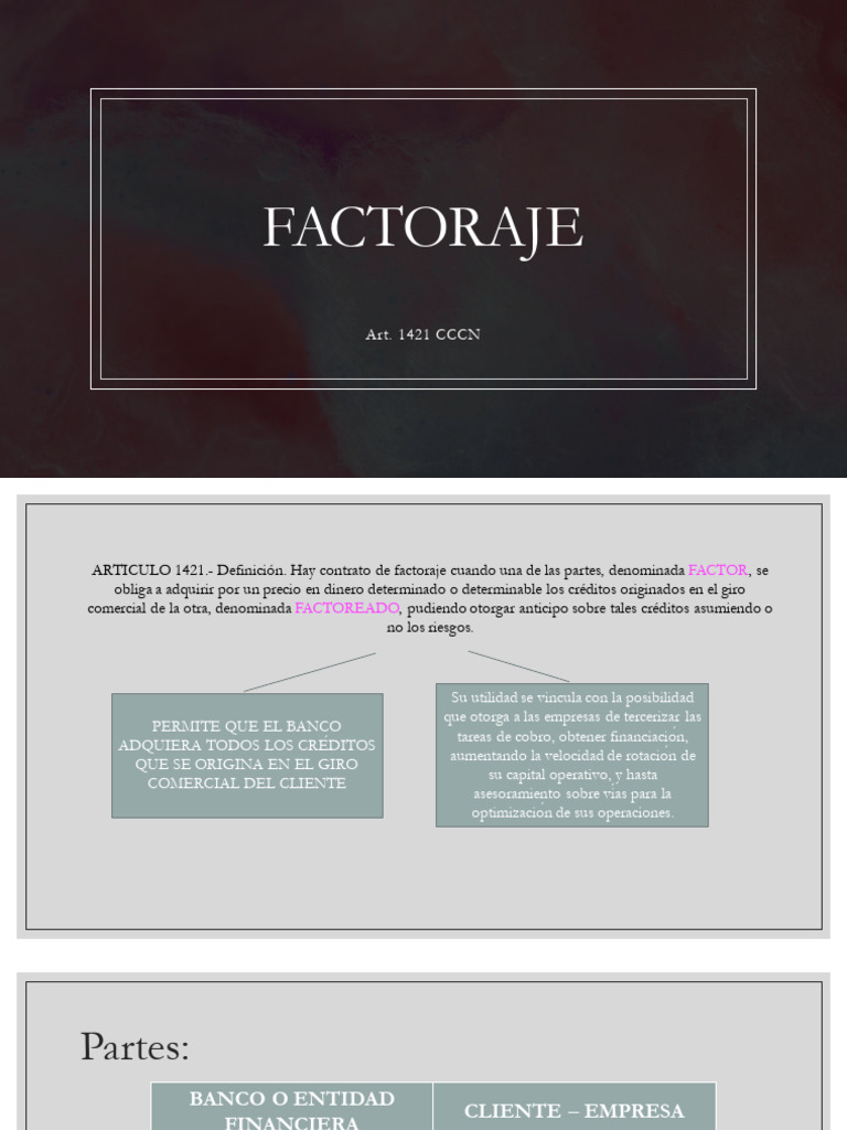 Contrato de Factoraje: Definición y Partes | PDF | Factoring (Finanzas ...