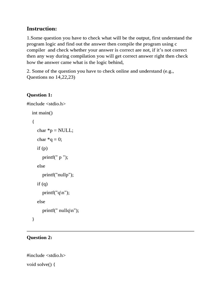 Group B C Interview Question | PDF | Pointer (Computer Programming) | Computer Science