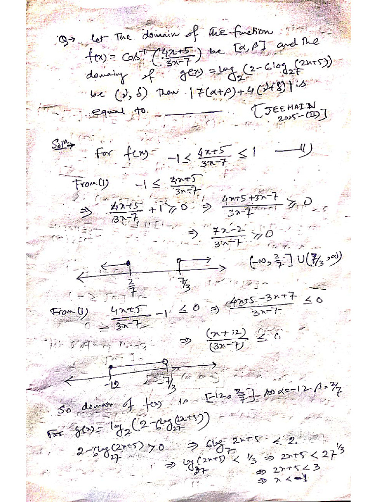 Jee Main Pyq 2025 Functions | PDF