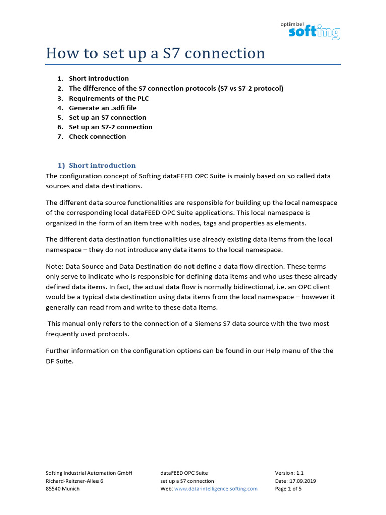 How To Set Up A S7 Connection | PDF | Programmable Logic Controller | Internet Protocols