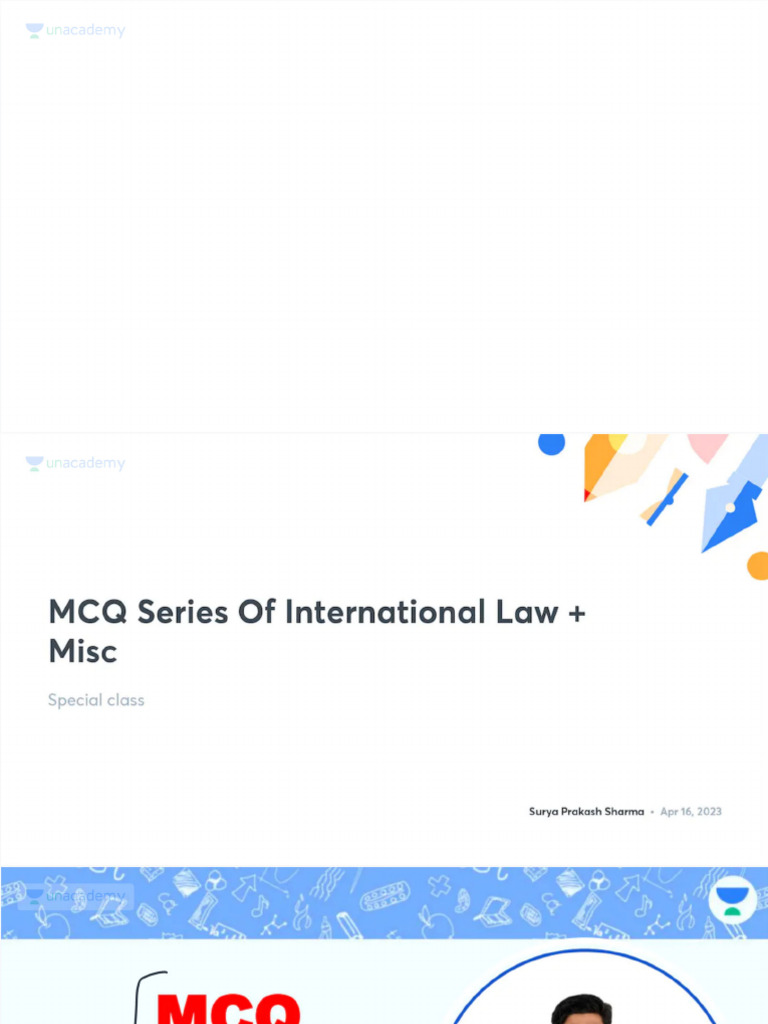 MCQ Series of International Law Misc With Anno | PDF