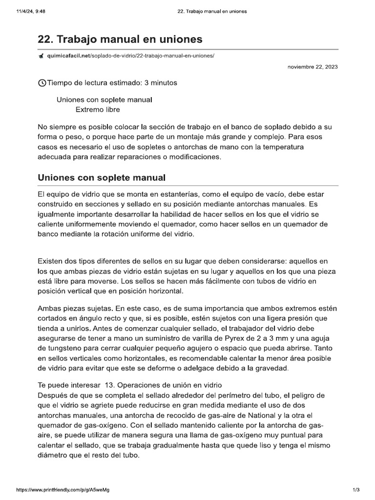 Trabajo Manual en Uniones | PDF