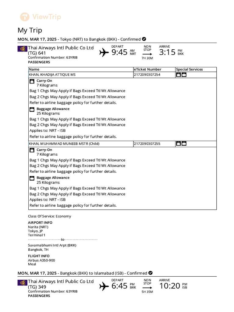 Travelport Viewtrip - My Trip (2) | PDF | Aircraft | Airlines