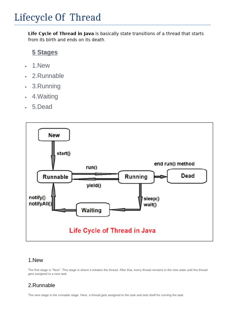 5 1 2 Thread Life Cycle | PDF