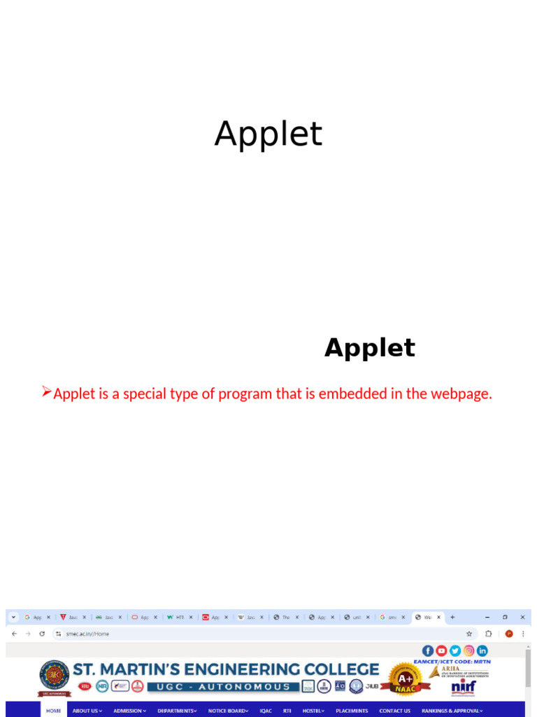 0 Applet Introduction | PDF