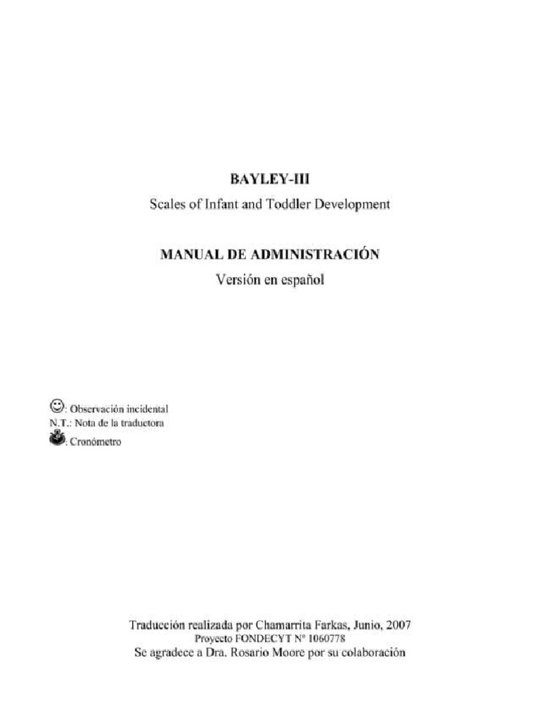 Bayley III - Manual de Aplicación | PDF