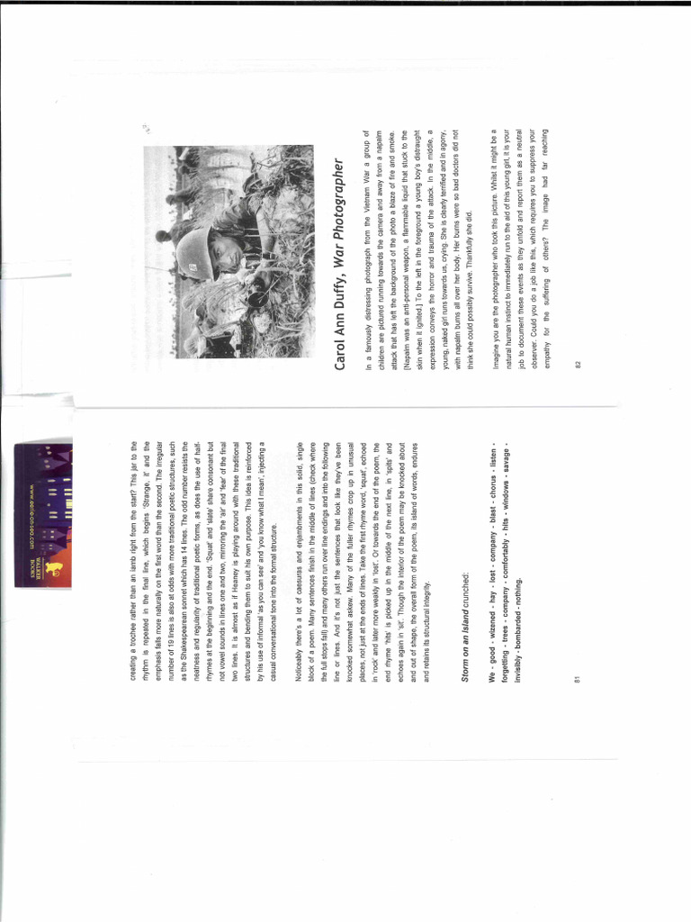Art of Poetry Duffy War Photographer | PDF