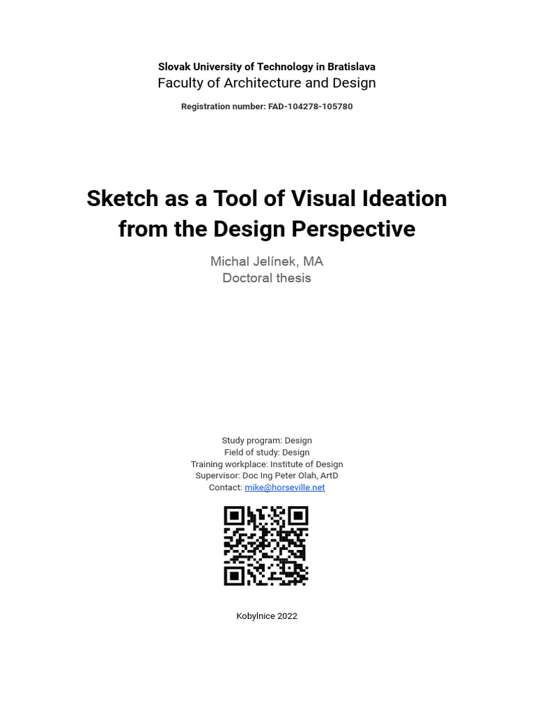 Sketch As A Tool of Visual Ideation From | PDF | Drawing | Cognition