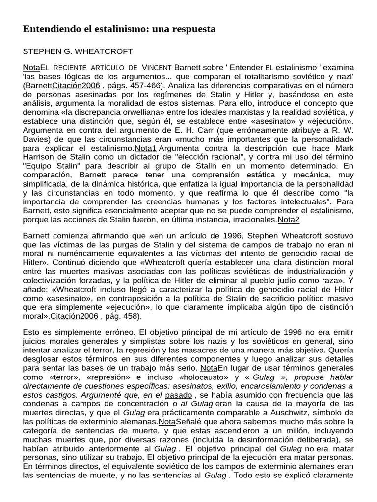 Stephen Wheatcroft Entendiendo El Estalinismo | PDF | Racionalidad ...