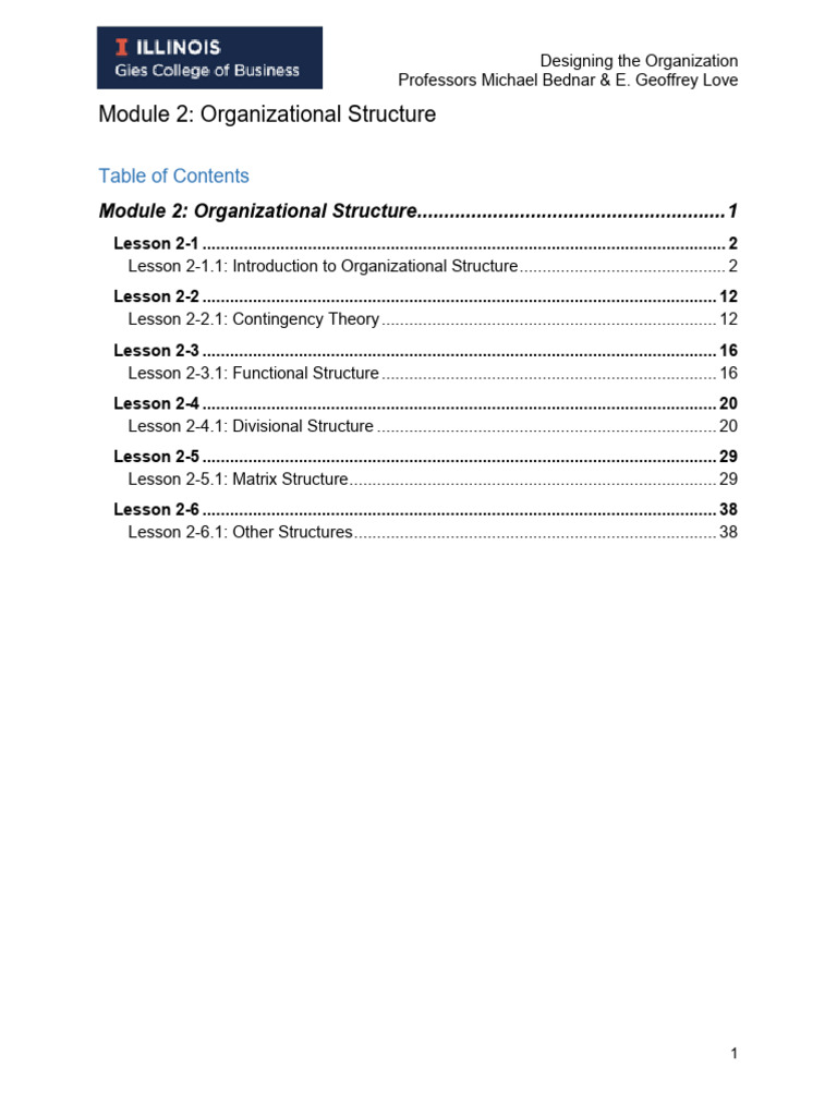 Designing The Organization Module 2 Transcript | PDF | Organizational ...