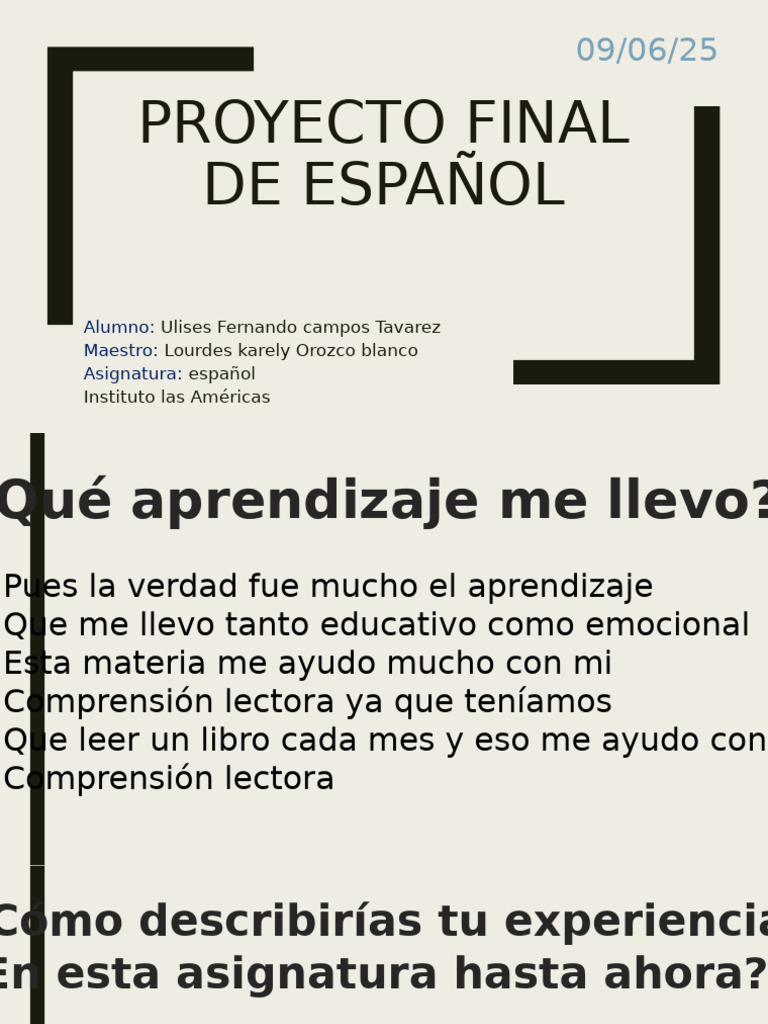 Proyecto Final de Español | PDF