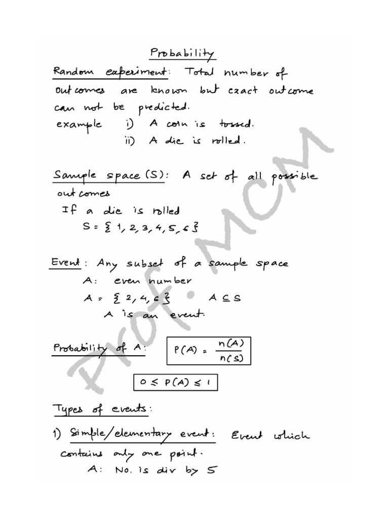 Probability Theory by Prof. MCM | PDF | Probability Theory | Probability