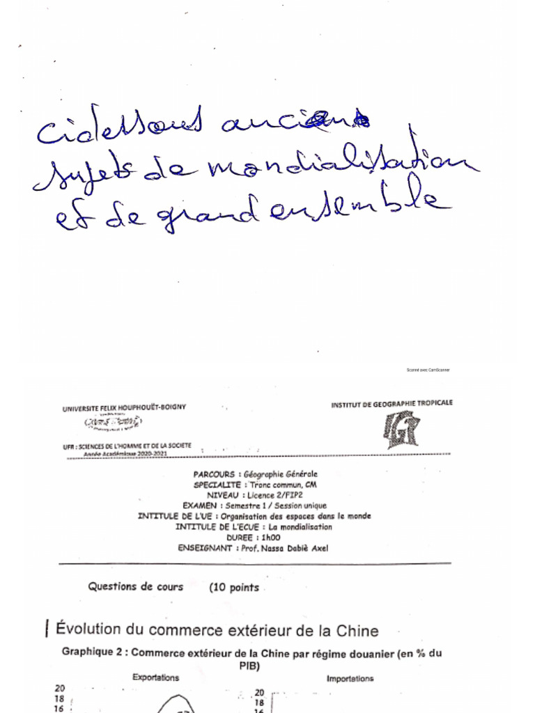 Ancien Sujets de Mondialisation Et de Grande Ensemble L2 | PDF