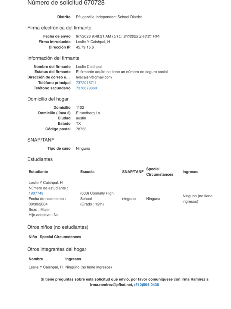 MySchoolApps - Print Submitted Application | PDF