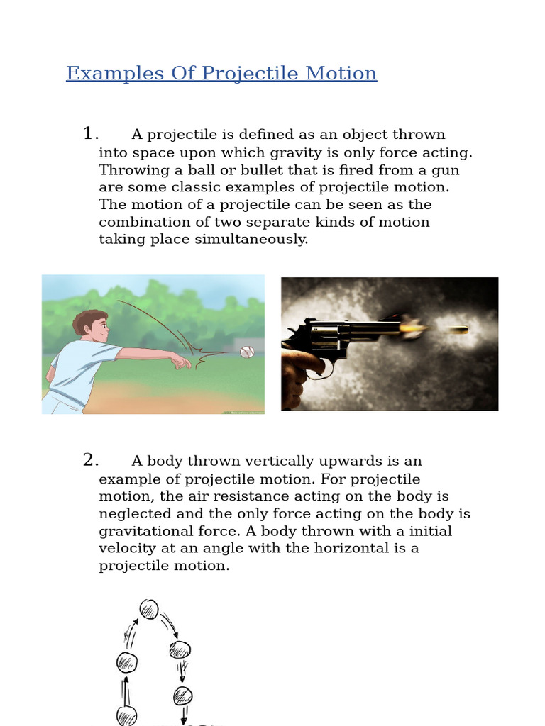 Understanding Projectile Motion Examples | PDF