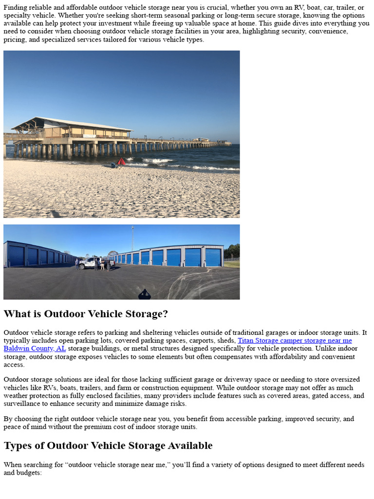 Outdoor Vehicle Storage Near Me - Secure & Affordable Solutions For ...
