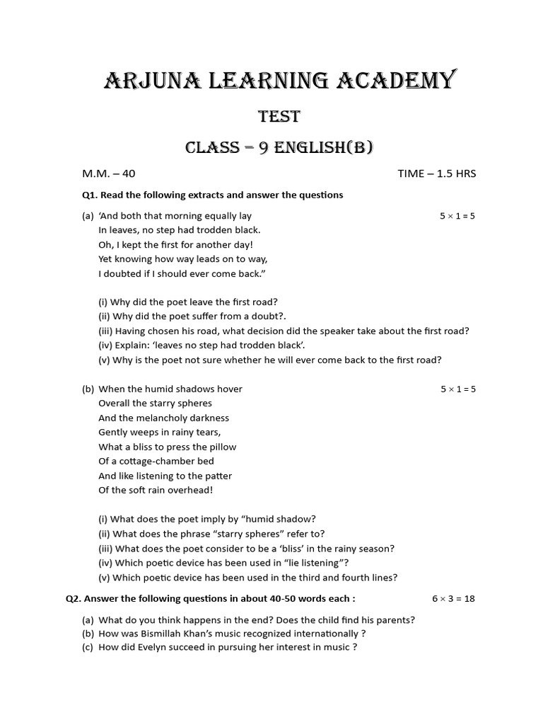 Class 9 B | PDF