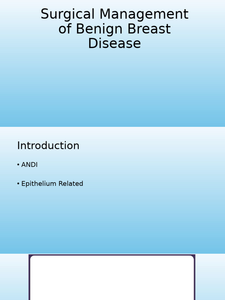 Surgical Management of Benign Breast Conditions | PDF