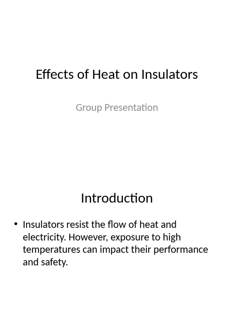 Effects of Heat on Insulators | PDF