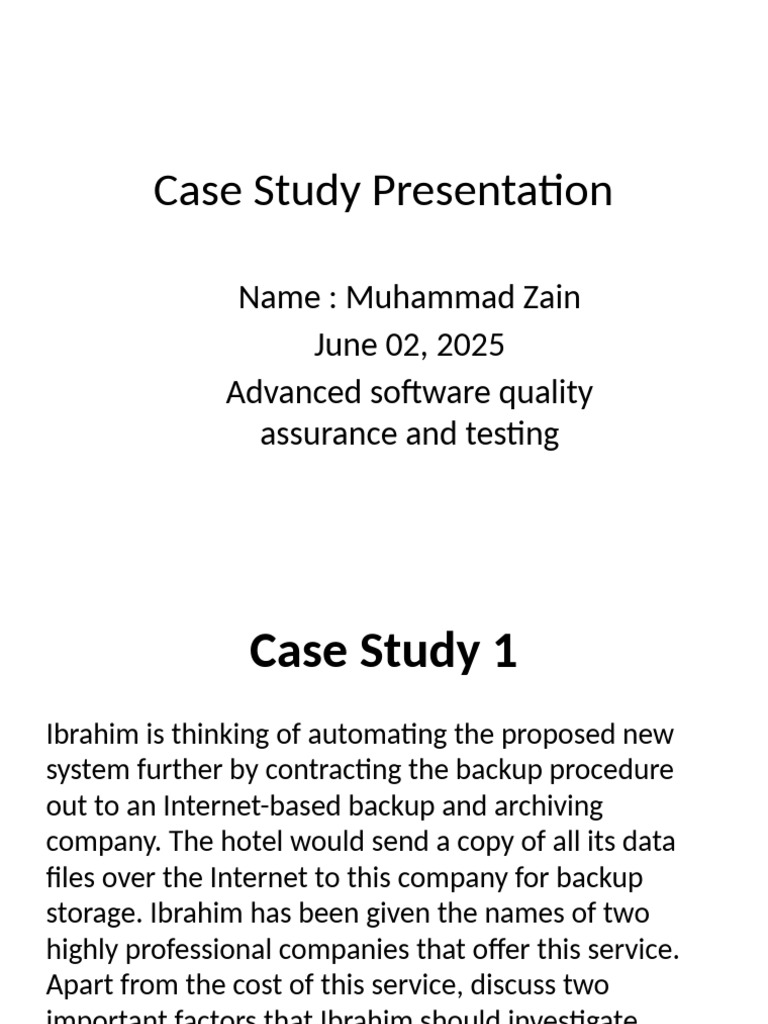 Case Study 1 and 2 Presentation | PDF