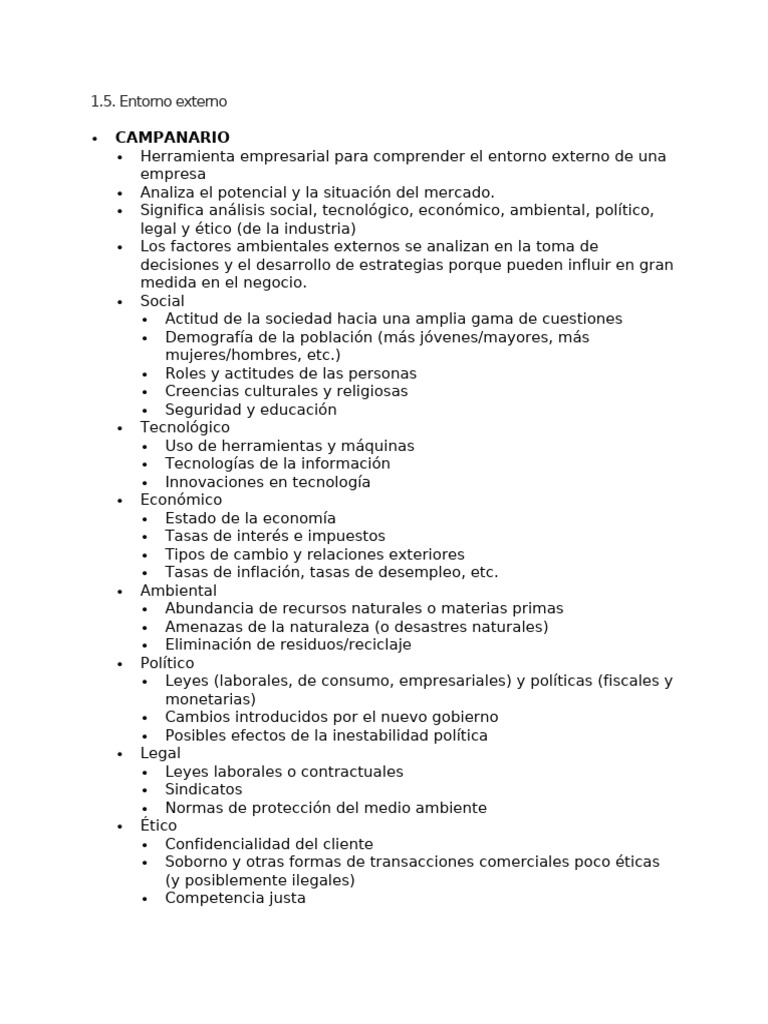 1.5 External Environment | PDF | Business | Entorno natural